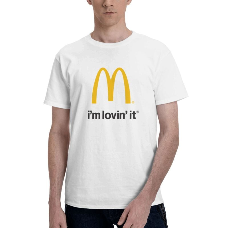 Mcdonald'S Logo Men'S Basic Short Sleeve T-Shirt Fashion White Small ...