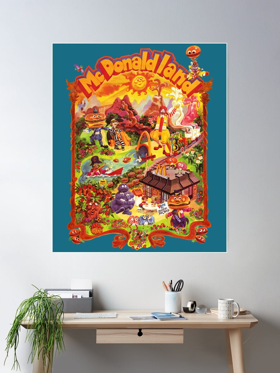 Mcdonaldland Vintage Cast Map Poster Poster Wall Art, Modern Wall Decor ...