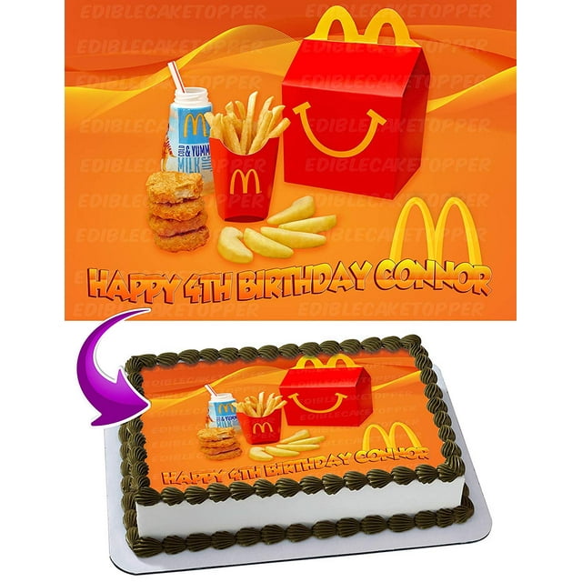 Mcdonalds Happy Meal Edible Cake Image Topper Personalized Birthday ...