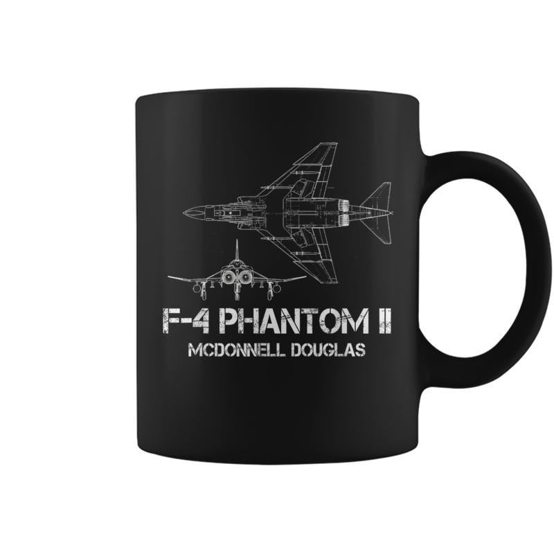 Mcdonnell Douglas F4 Phantom Ii Blueprint Aircraft Coffee Mugs ...