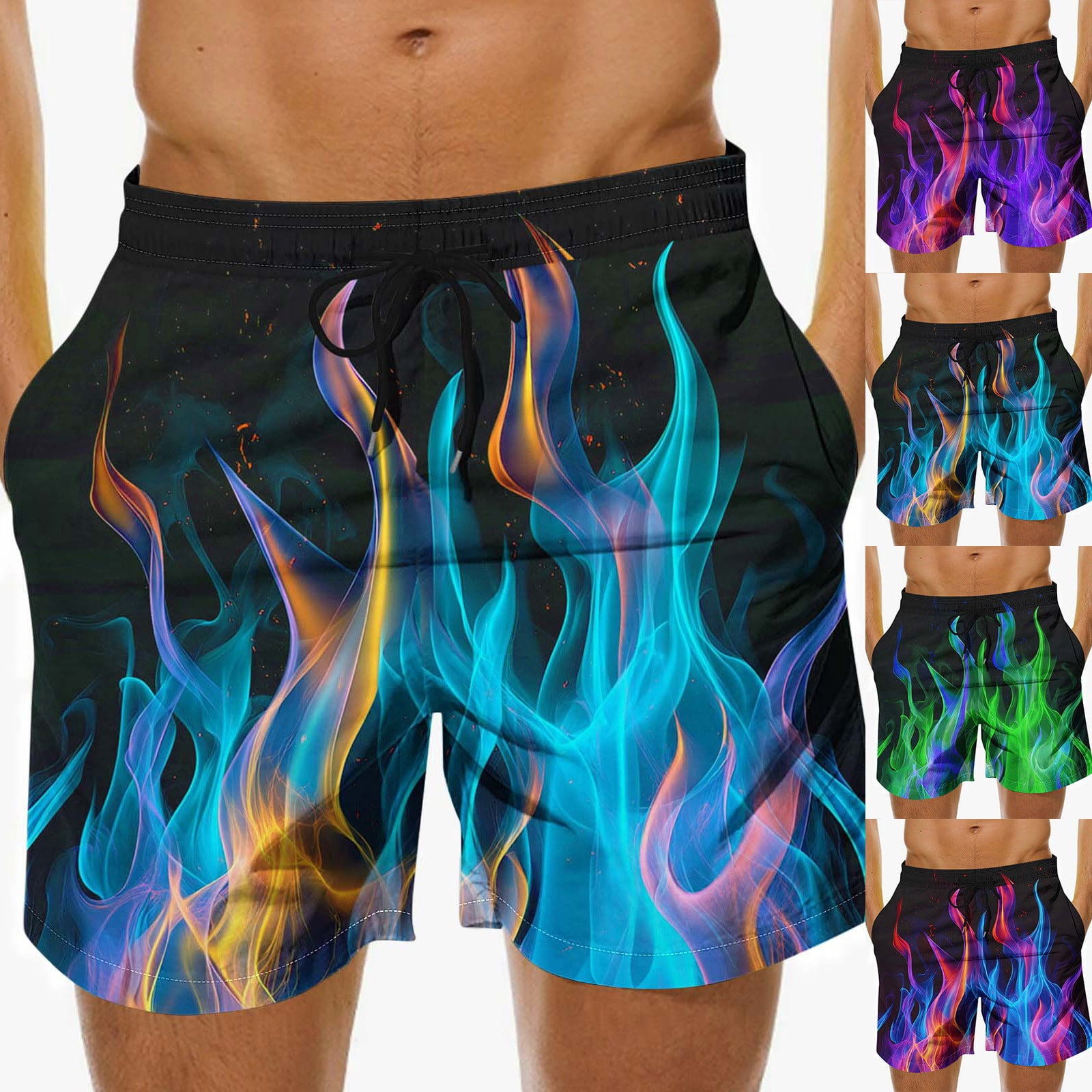 Mceream Men's Swim Trunks Quick Dry Drawsting Hawaiian Bathing ...