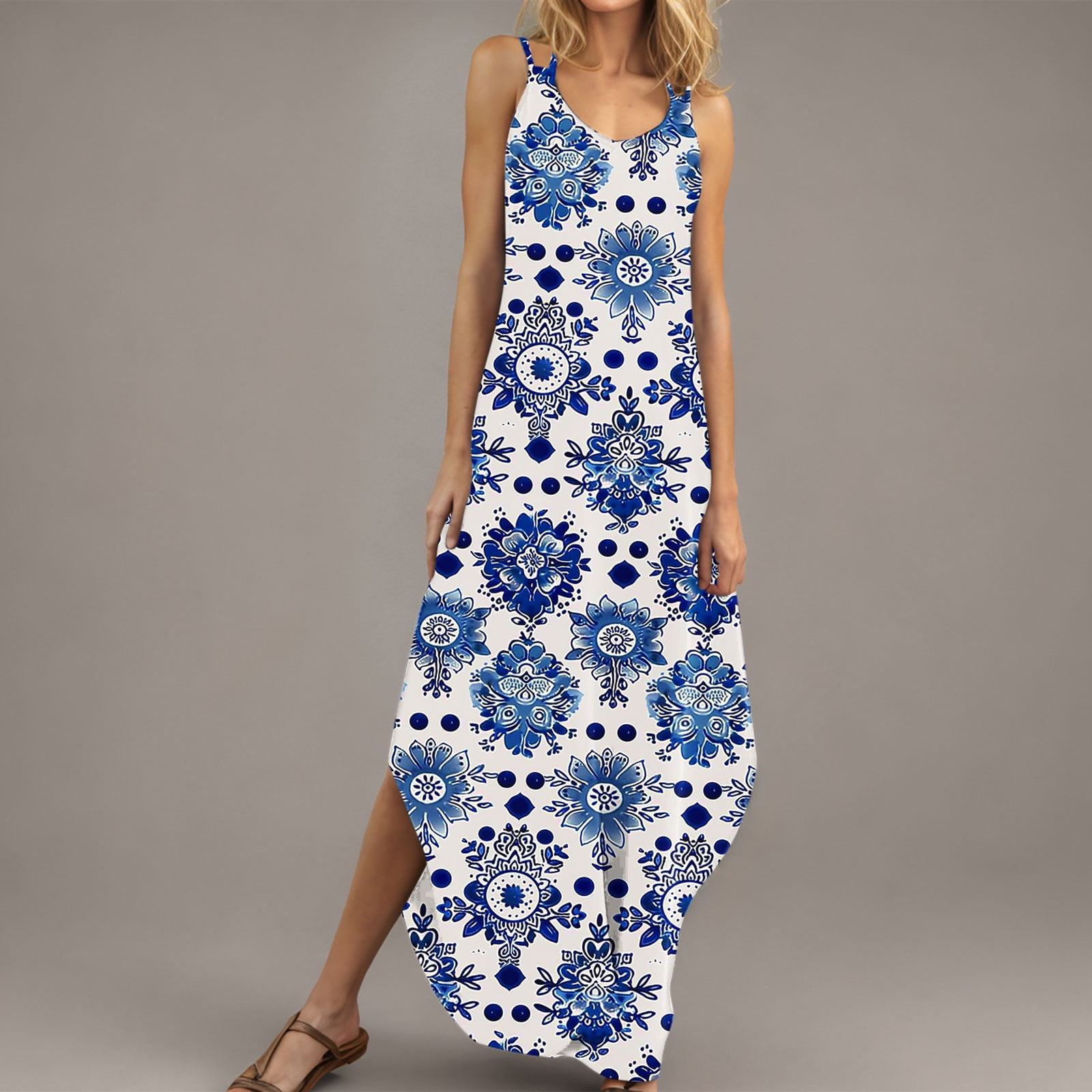 Mceream Summer Dresses for Women Plus Size 2025 Summer Dress V Neck A ...