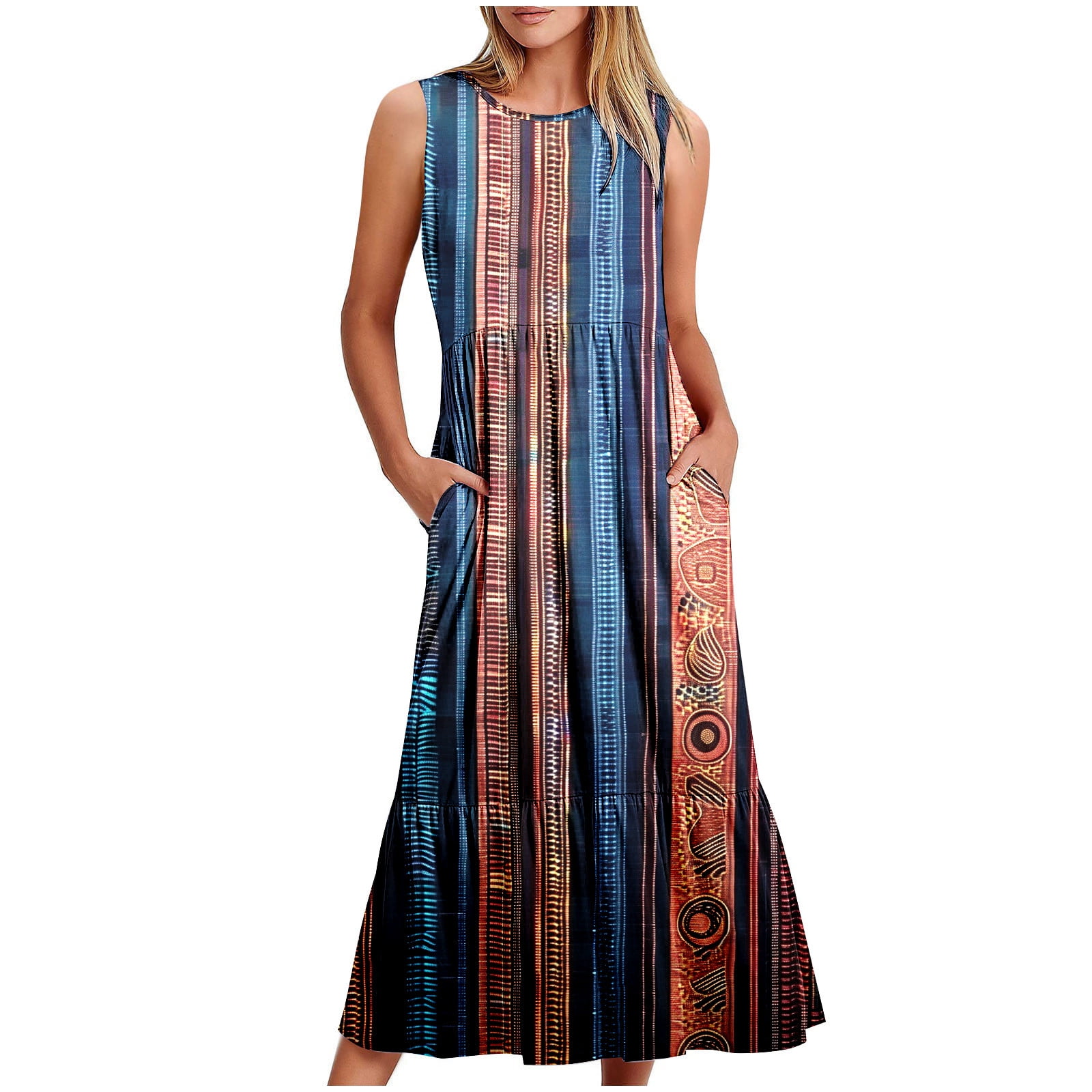 Mceream Sun Dresses for Women 2025 Vacation Long Plus Size Summer 2025 ...