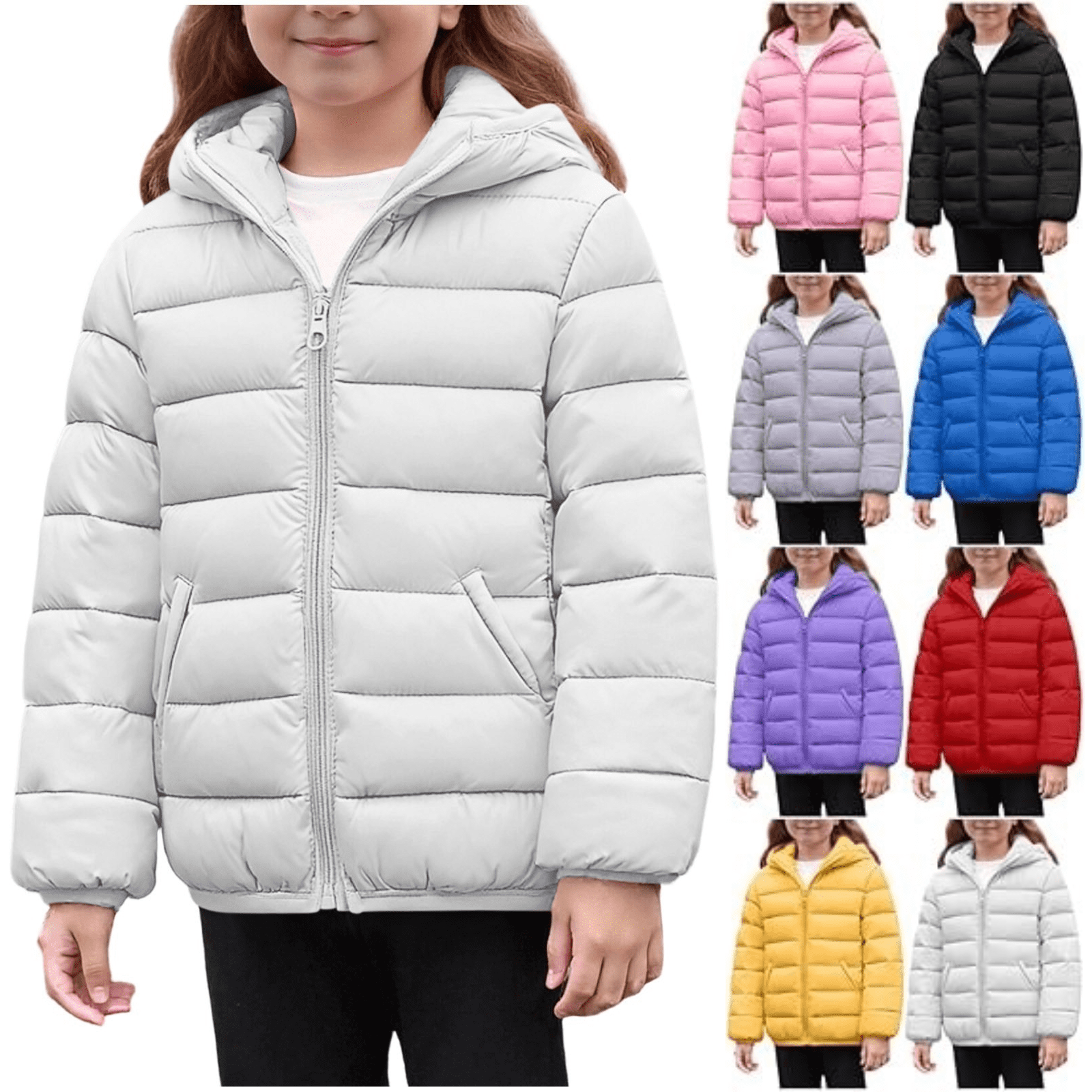 Mceream Winter Coats for Girls Boys Hooded Puffer Jackets with Pockets ...