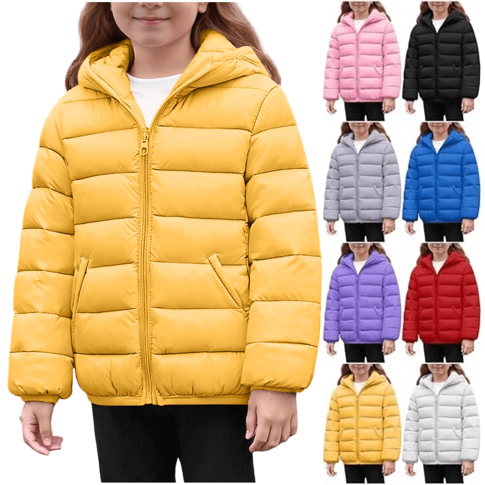 Mceream Winter Coats for Girls Boys Hooded Puffer Jackets with Pockets ...