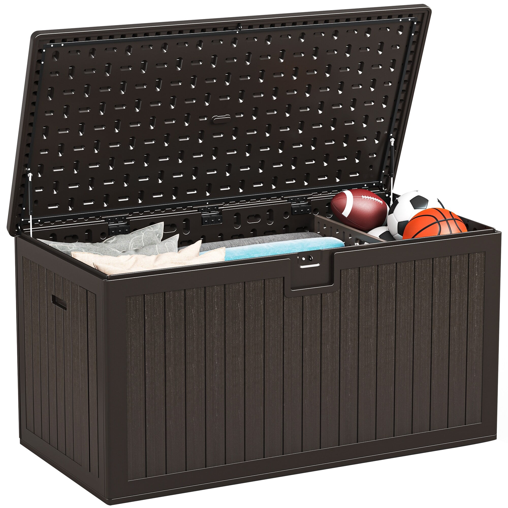 Mcferran's Inc 230 Gallon Outdoor Storage Waterproof Deck Box Brown ...