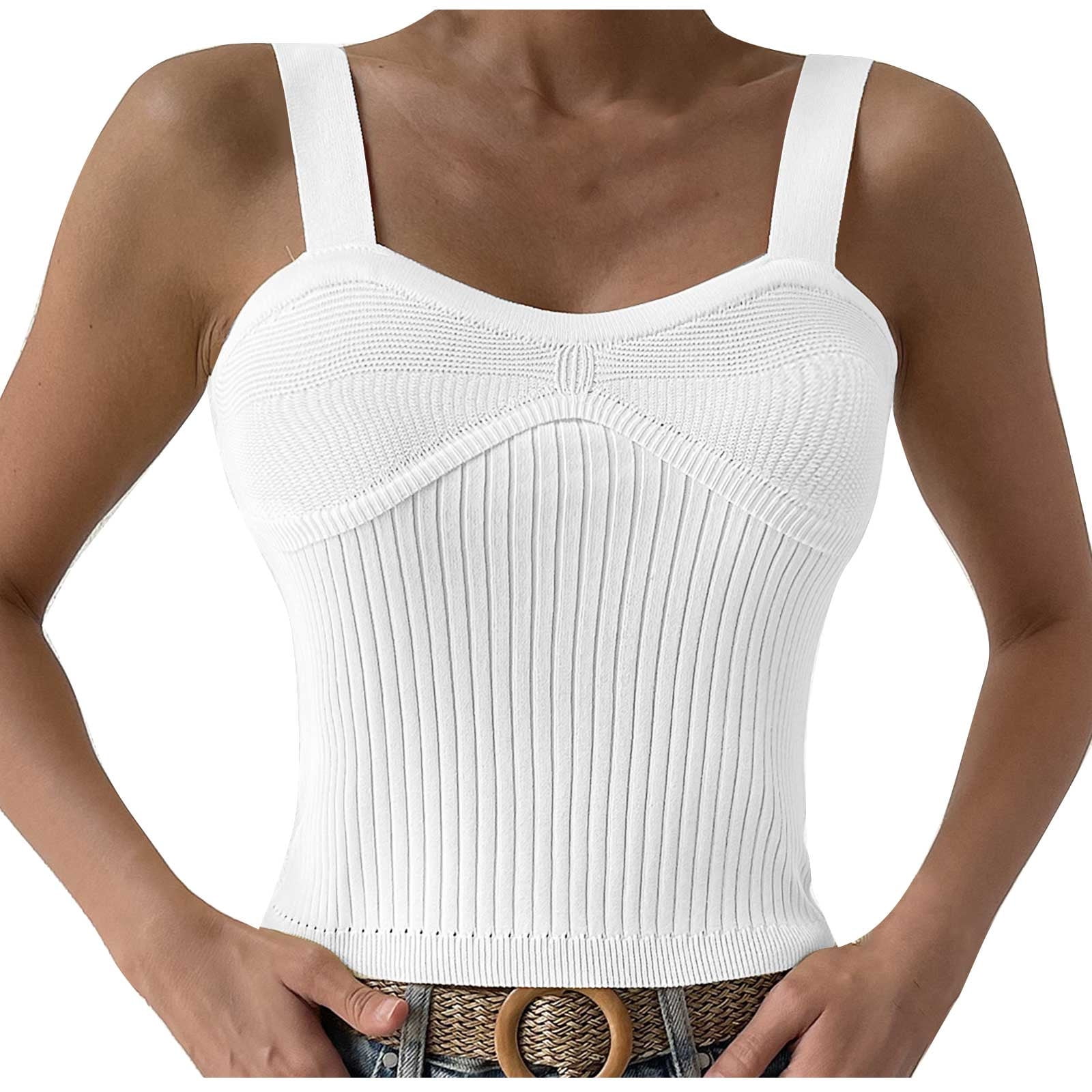 Mchoice Crop Tops for Women Low Cut Tank Top Ruched Bandage Mini Tops ...