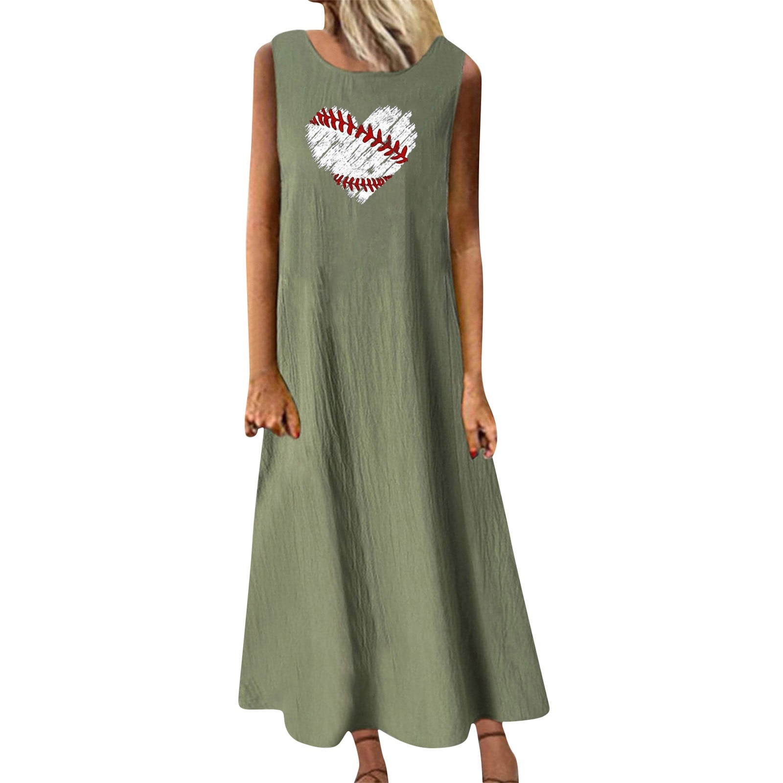 Mchoice Dresses for Women 2024 Fashion Summer Casual Round Neck ...