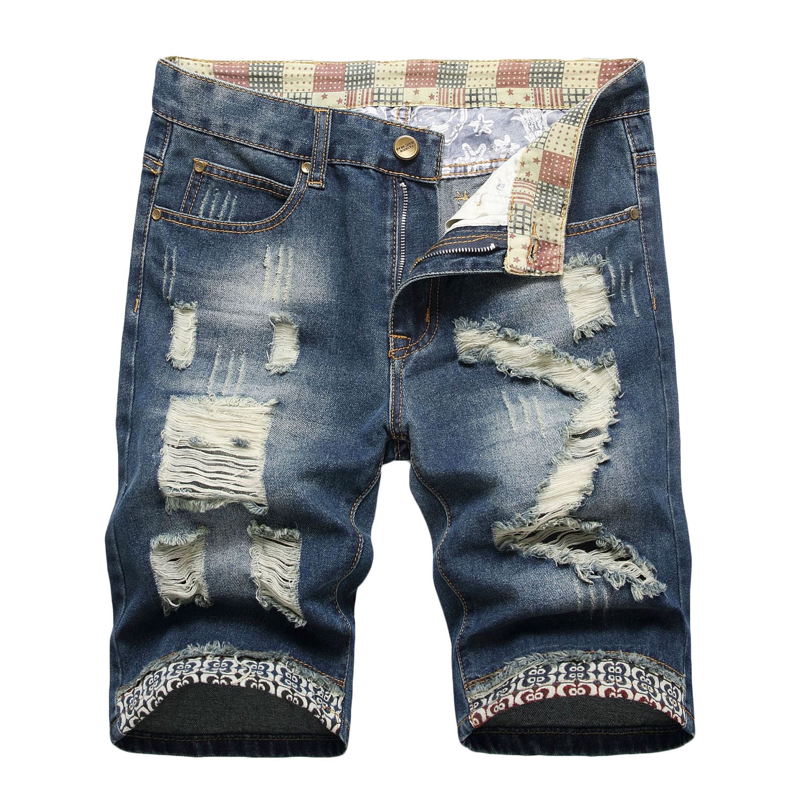 Mchoice Mens Shorts Summer Short Micro Inelastic Shorts Zipper Open ...