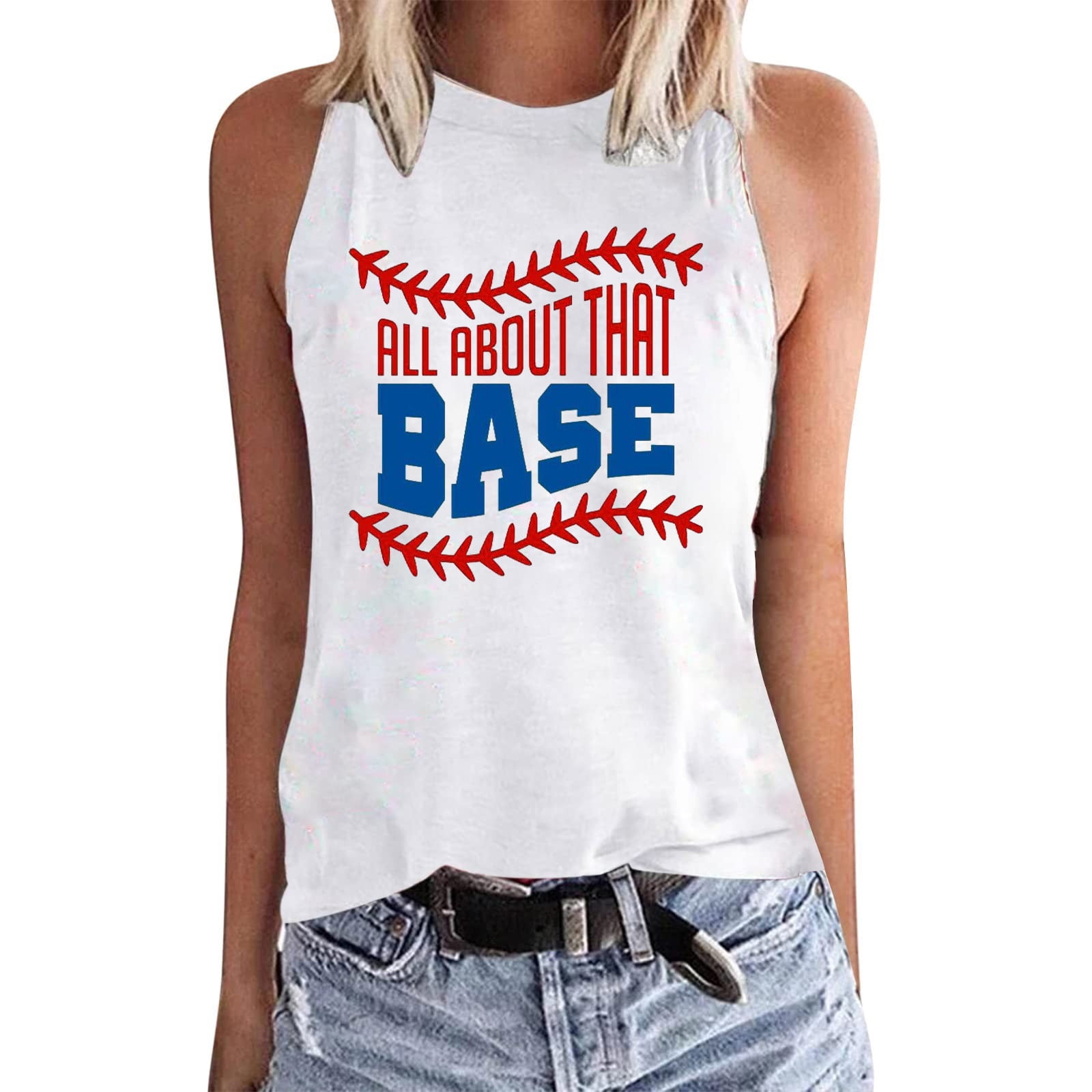 Mchoice Women Baseball Tank Top Baseball Mom Shirts Casual Summer ...