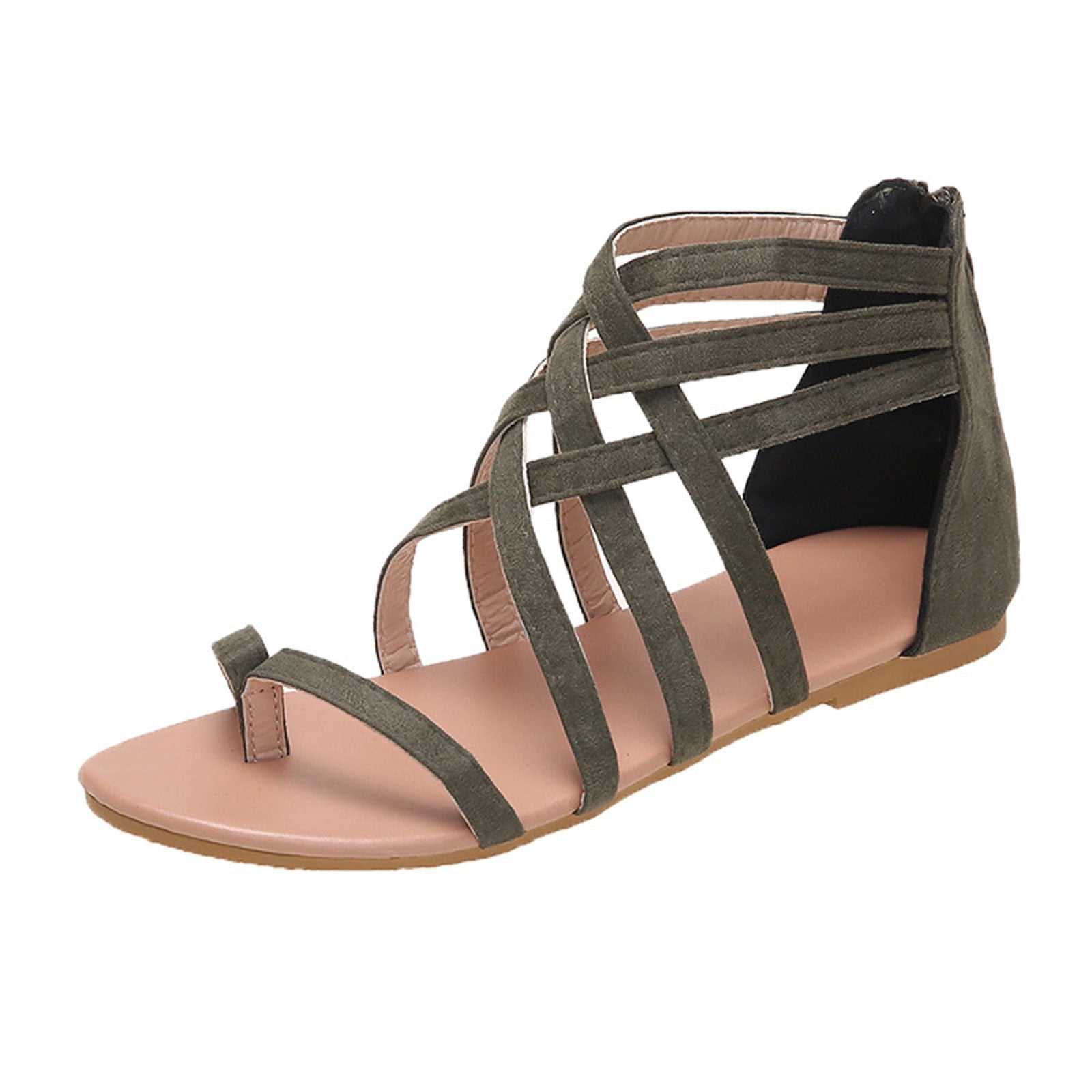 Mchoice Women's Flat Shoes Gladiator Open Toe Lace up Strappy Back ...
