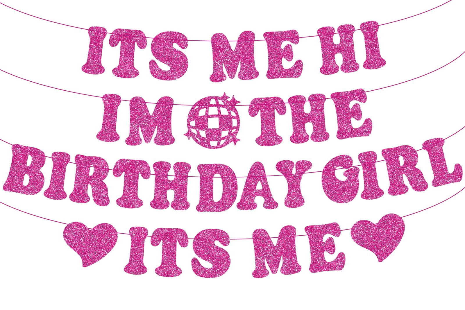 Mchotiy Pre-Strung Its TWE5 Me Hi Im the Birthday Girl Its Me Banner ...
