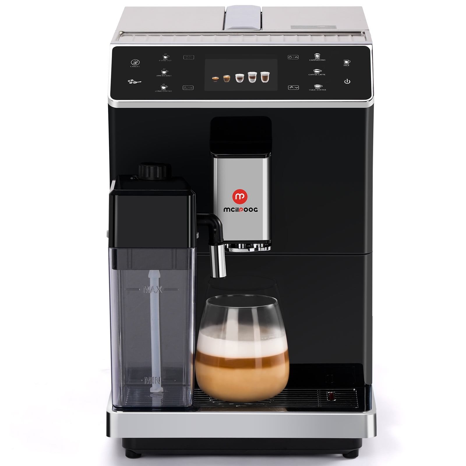 Mcilpoog Super Auto Espresso Machine, Self Grinding, Barista Quality ...