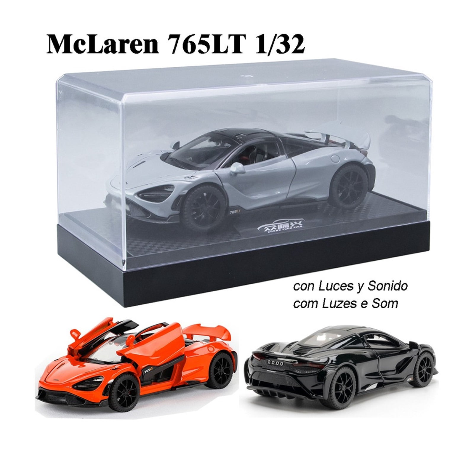 Mclaren 765lt Miniature Metal Car With Acrylic Display - Walmart ...
