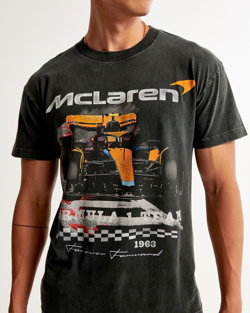 Mclaren Fomular 1 basic black 90s Reprint short sleeve T shirt, LKD8614 ...