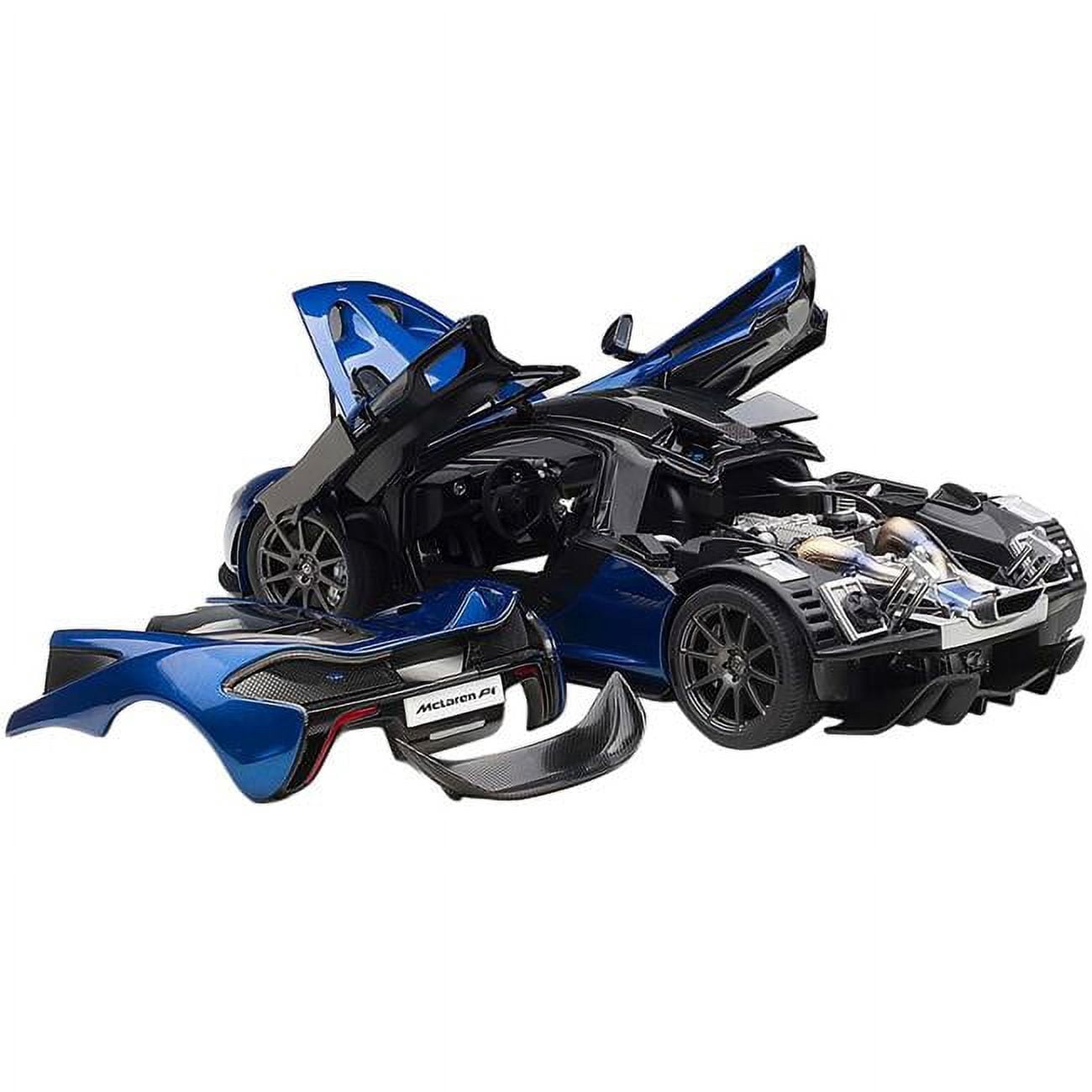 Mclaren P1 Azure & Carbon Fiber 1 by 18 Scale Model Car, Blue ...
