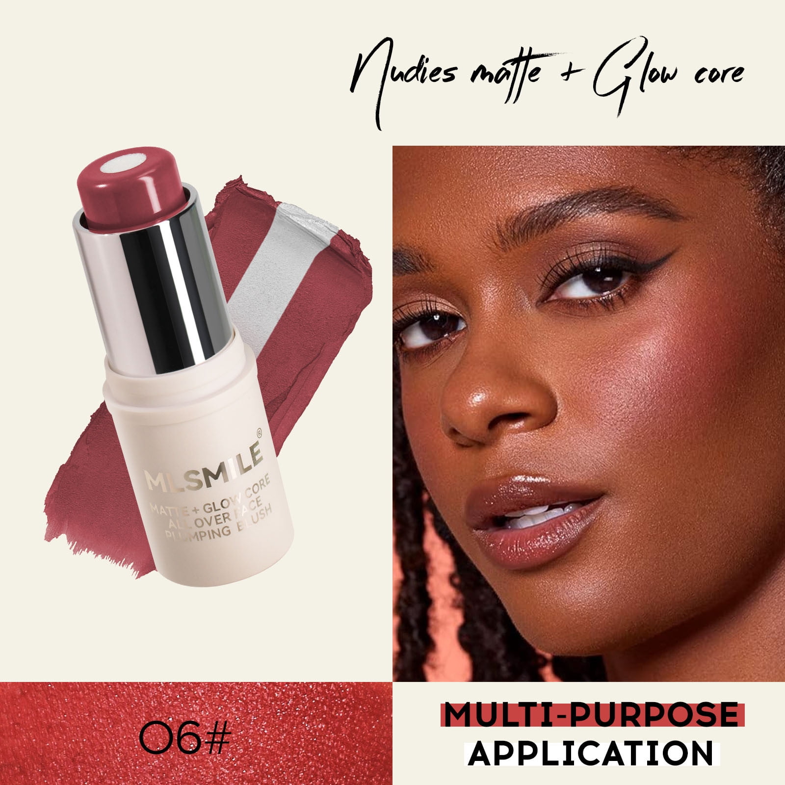 Mcolor 2 in 1 Color Cream Blush Stick for Blushes Makeup - Cream Blush ...