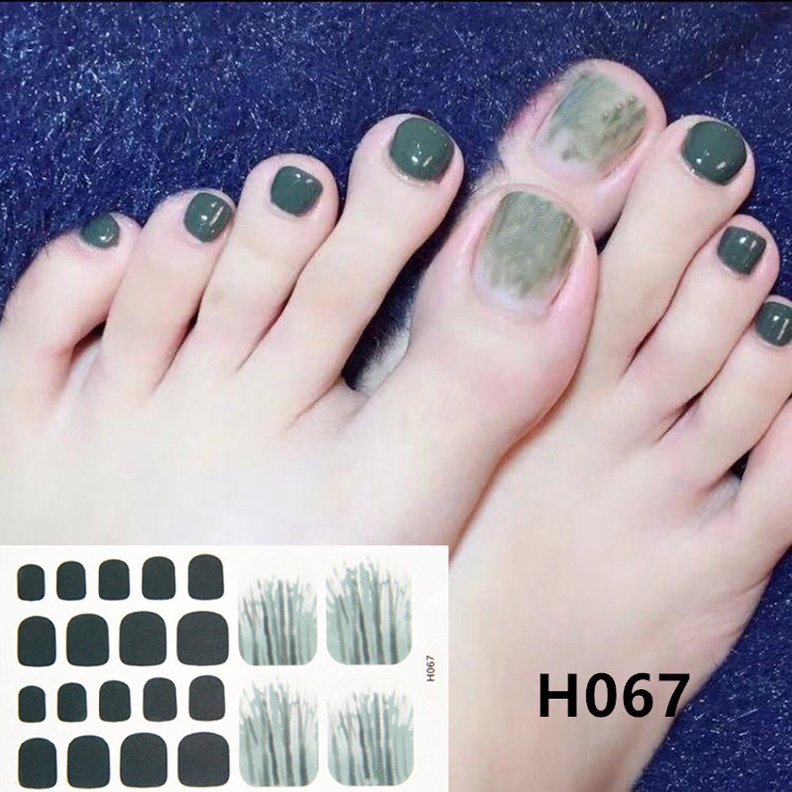 Mcolor Adhesive Toenail Polish Wraps Stickers Flower Marbling Nail ...