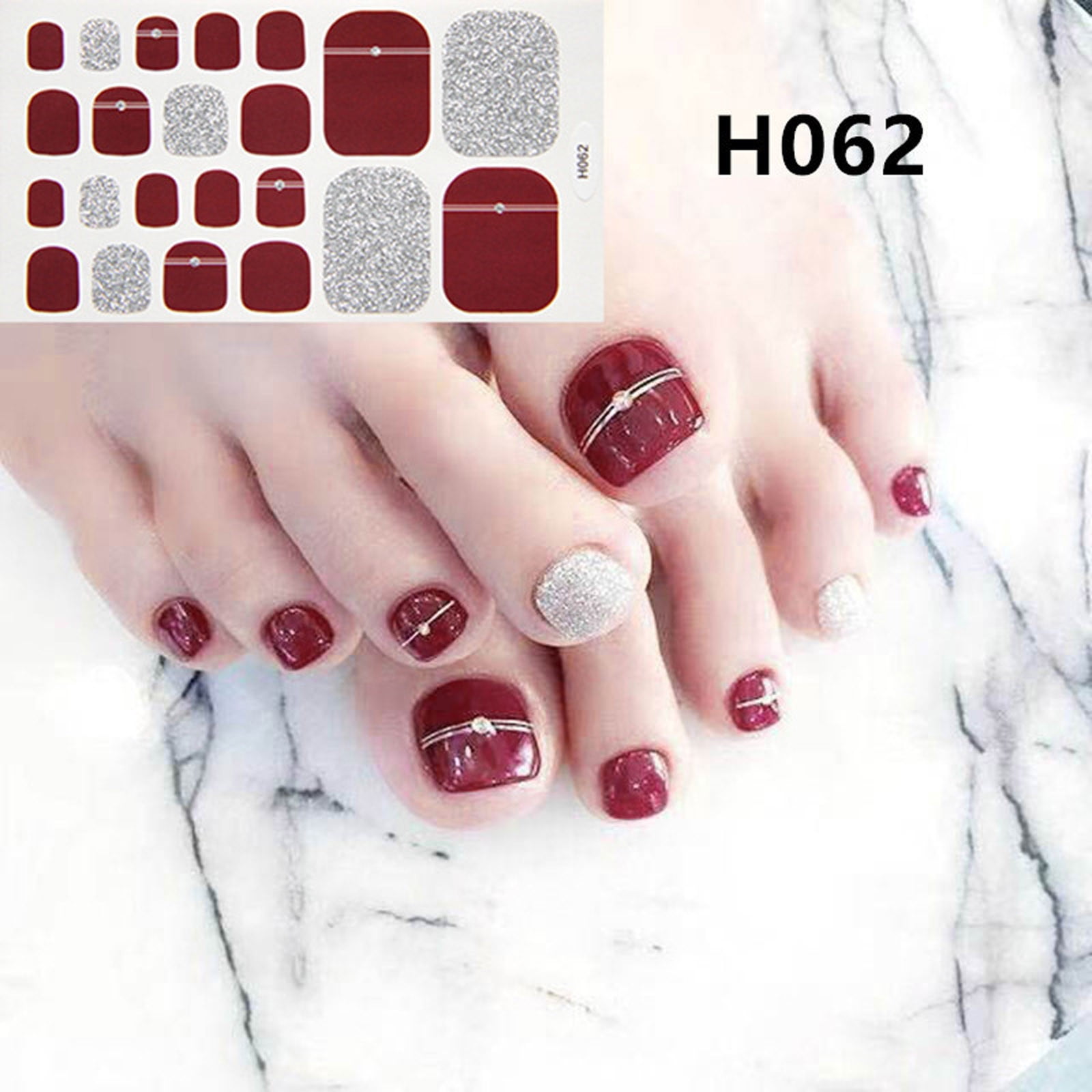 Mcolor Adhesive Toenail Polish Wraps Stickers Flower Marbling Nail ...