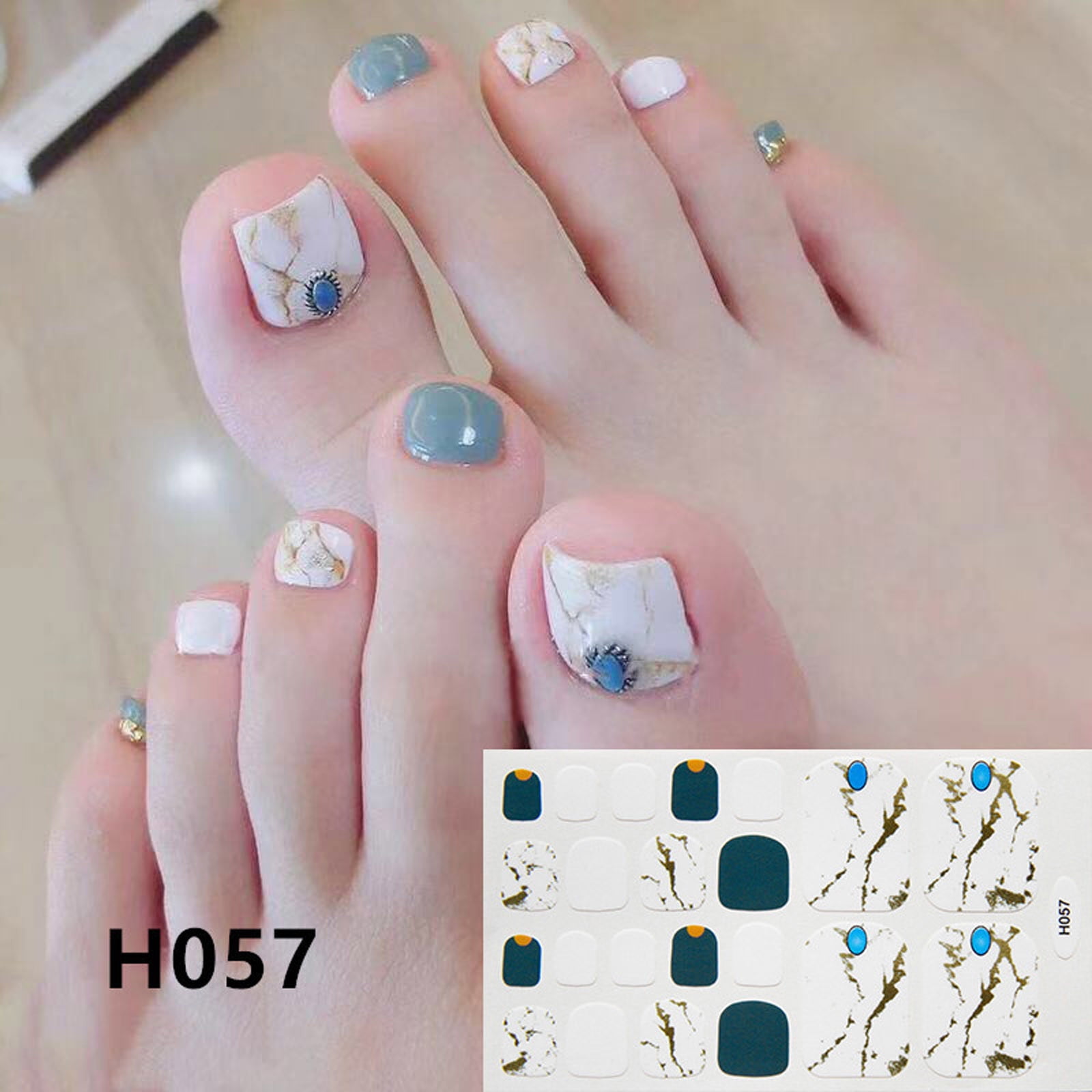 Mcolor Adhesive Toenail Polish Wraps Stickers Flower Marbling Nail ...