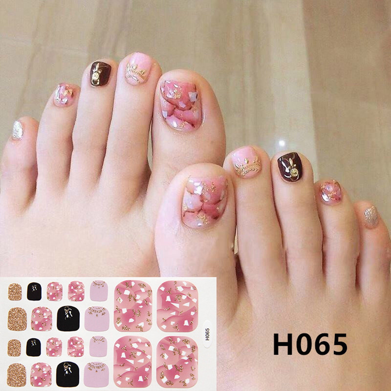 Mcolor Adhesive Toenail Polish Wraps Stickers Flower Marbling Nail ...