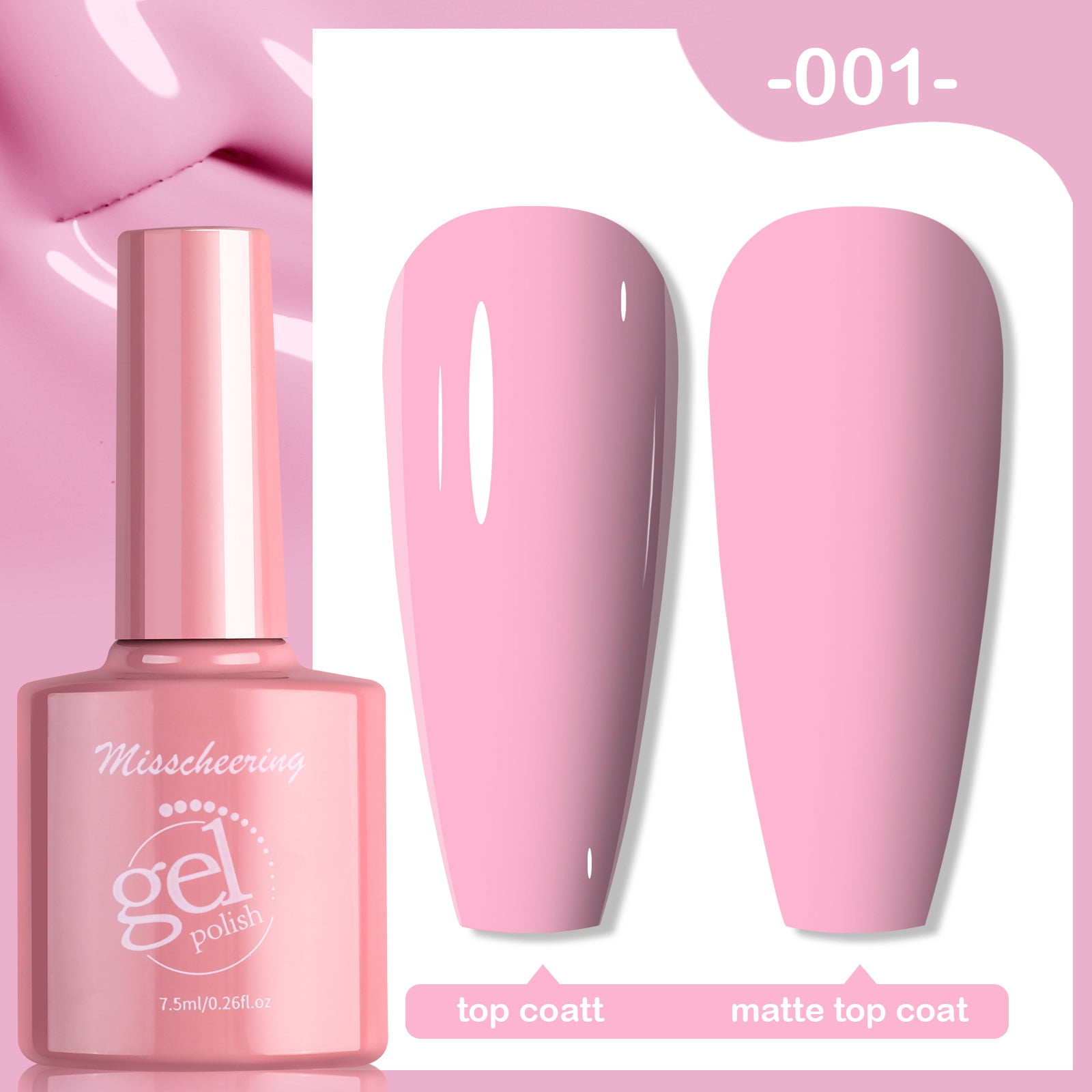 Mcolor Pink Gel Nail Polish, 1Pcs Pink Gel Polish Baby Pink Color Nail ...
