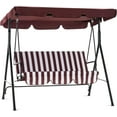 Mcombo 3-Person Outdoor Porch Canopy Swing Patio Hanging Swing with ...