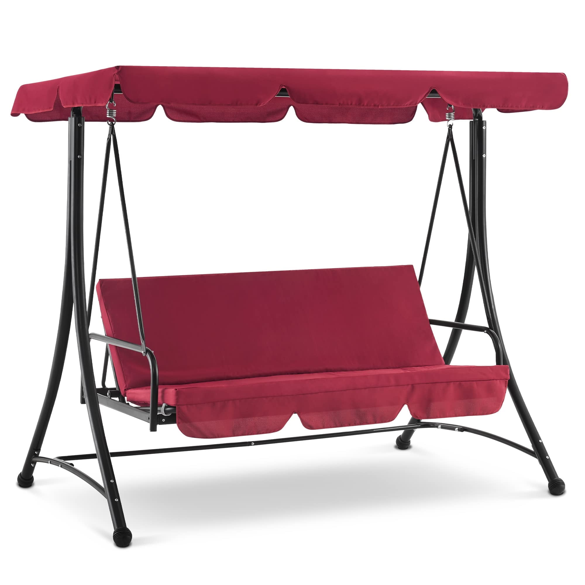 MCombo 3 Person Reclining Patio Swing with Adjustable Canopy, Cushion ...