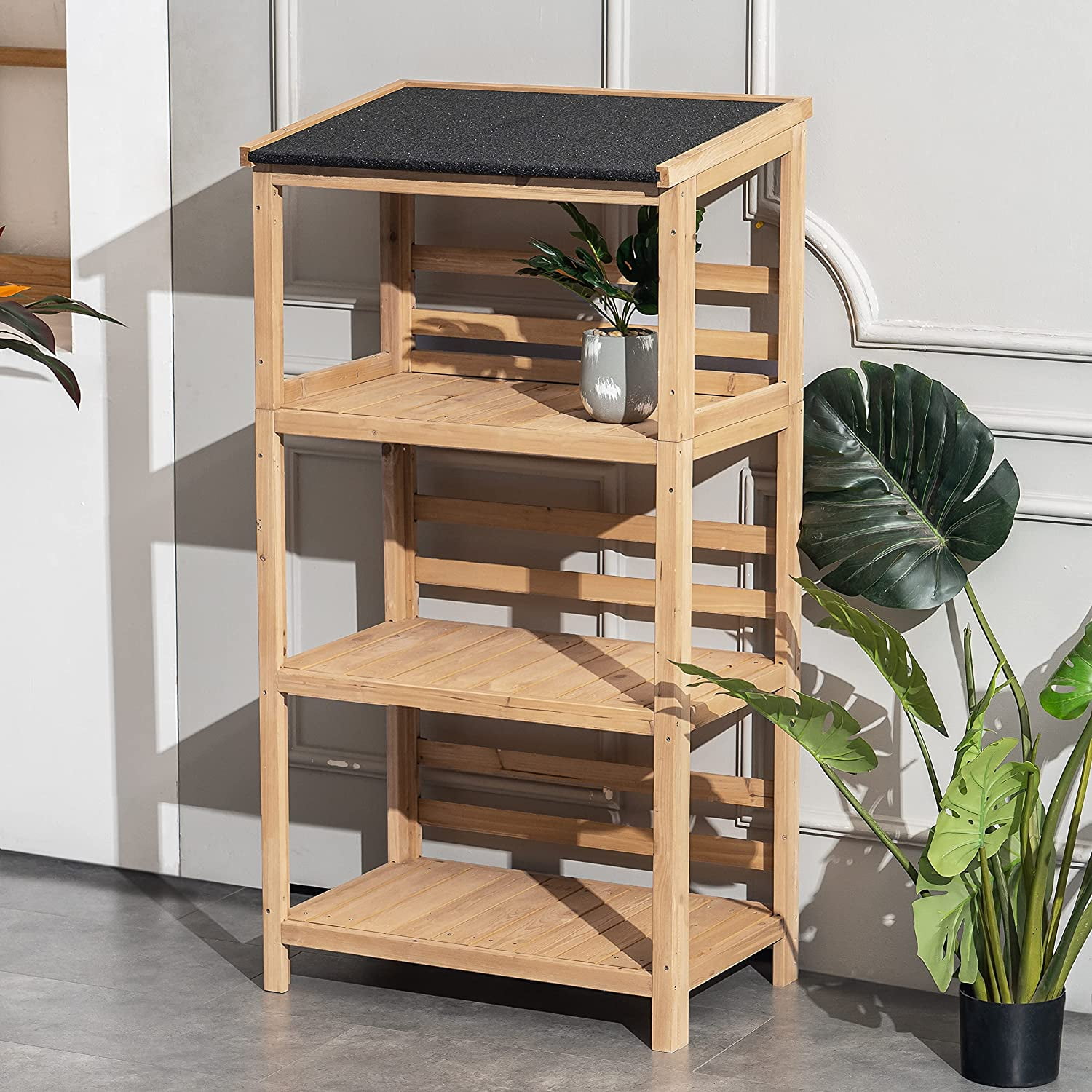 Mcombo 3 Tier Outdoor Wood Garden Ladder Shelf Plant Stand 1333 ...