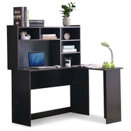 "HomCom 47"" Office Compact Computer Desk Hutch with Ample Storage ...