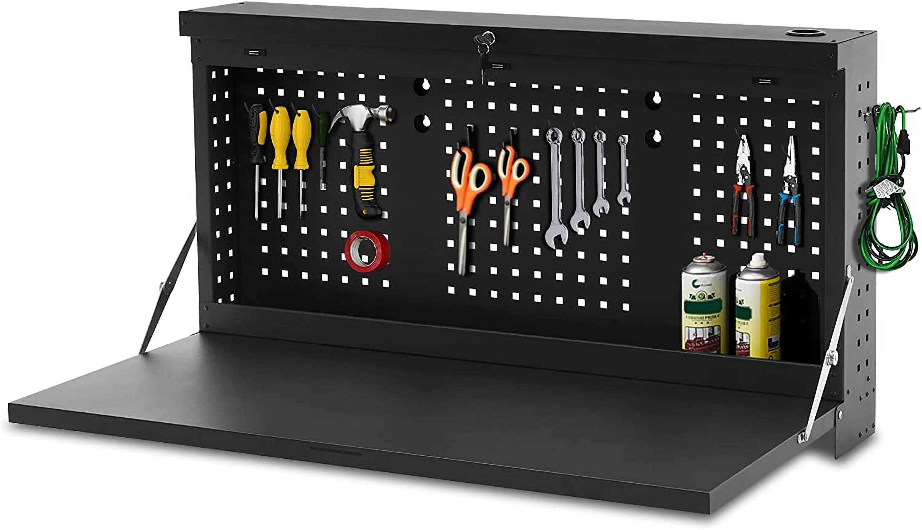 Mcombo Metal Wall Mounted Workbench for Garage Box11 - Walmart.com