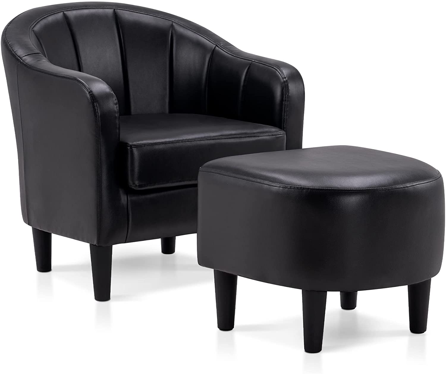 Mainstays Microfiber Tub Accent Chair, Black - Walmart.com