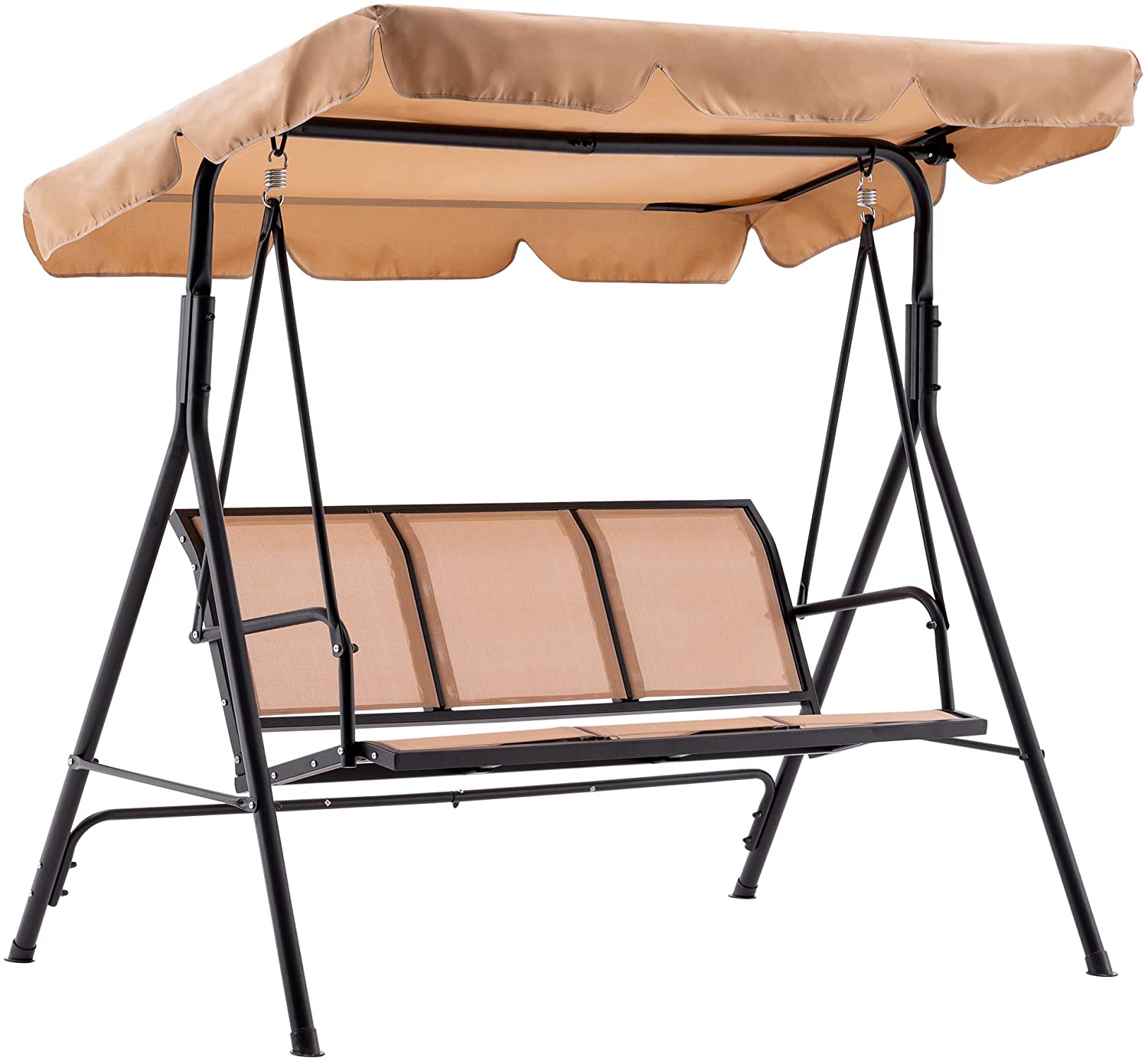 Outsunny 2-Person Patio Swings with Canopy, Outdoor Canopy Swing with ...