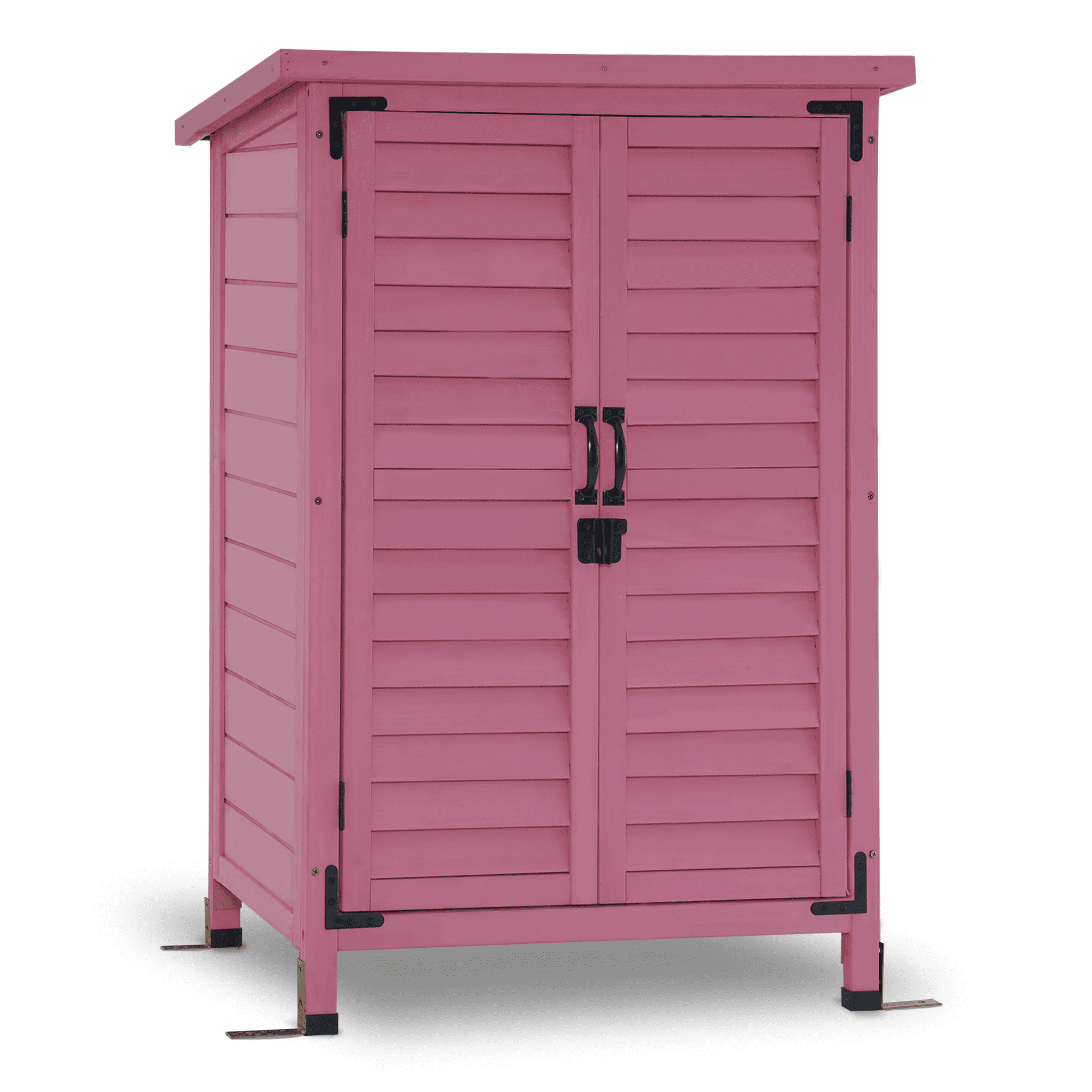 Mcombo Small Outdoor Wood Storage Cabinet, Double Doors, Waterproof ...