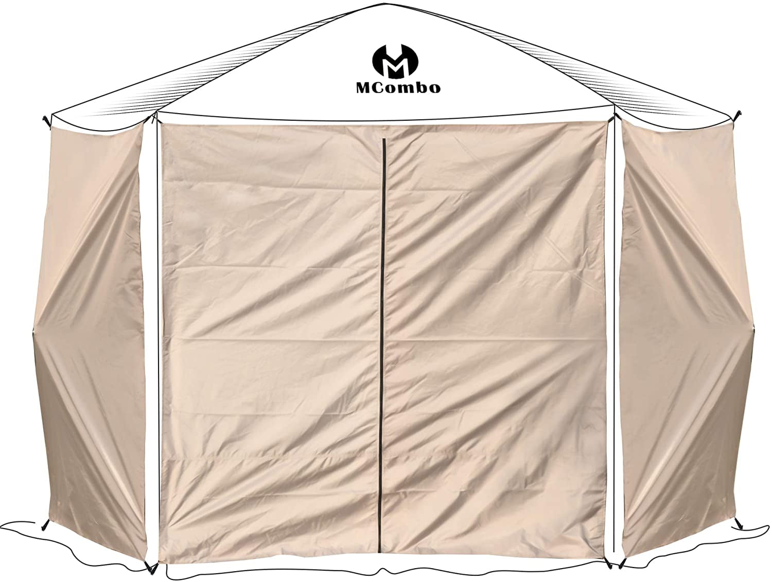 Mcombo Patio Outdoor Waterproof Gazebo Screen Tent with Wind Panels for ...