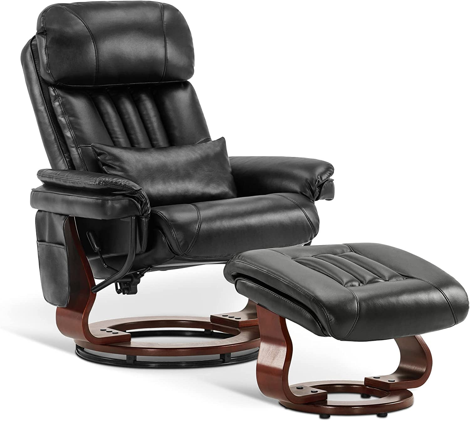 Mcombo Reclining Chairs with Ottoman, 360 Degrees Swivel Recliners with ...