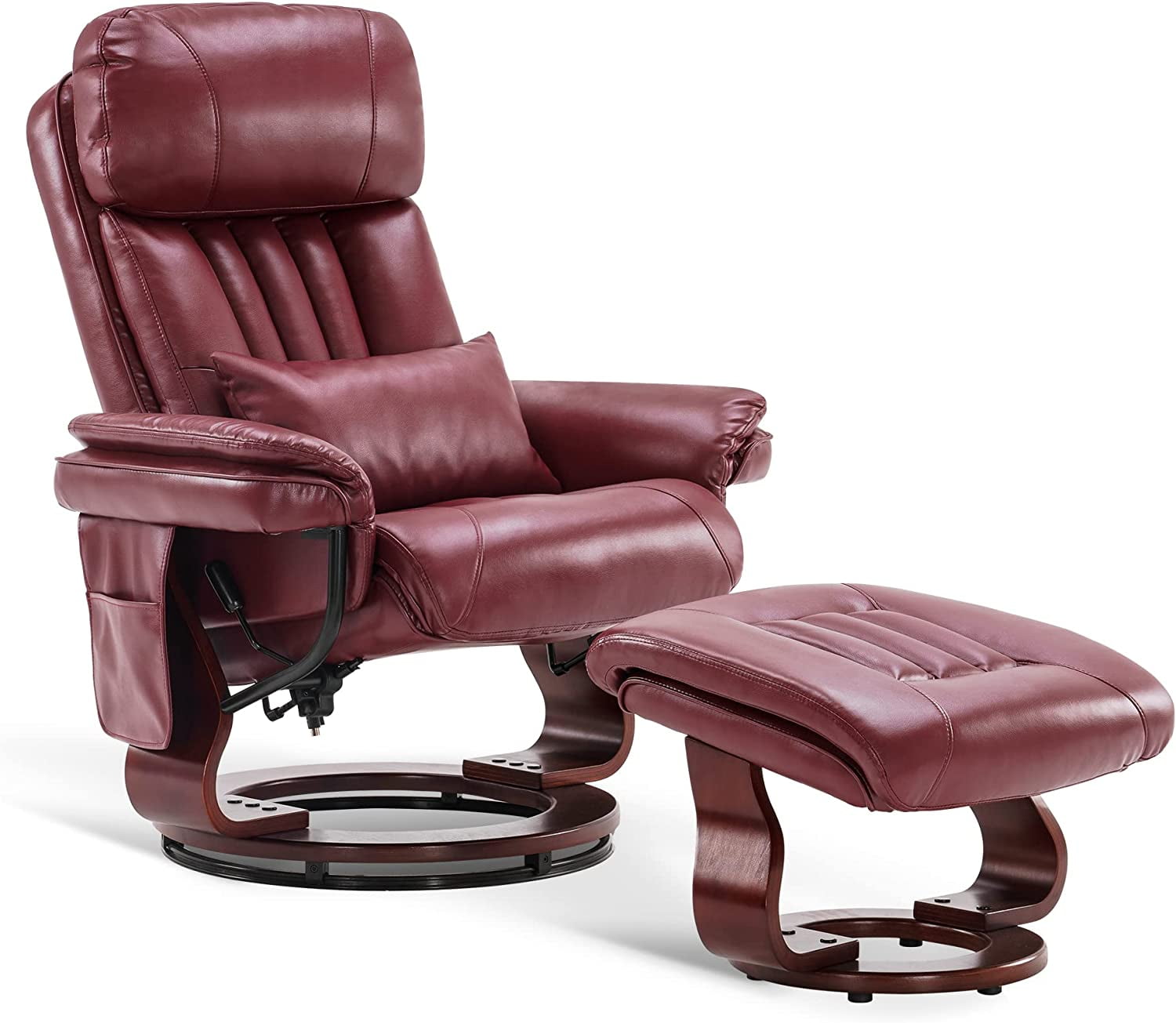 Mcombo Reclining Chairs with Ottoman, 360 Degrees Swivel Recliners with ...