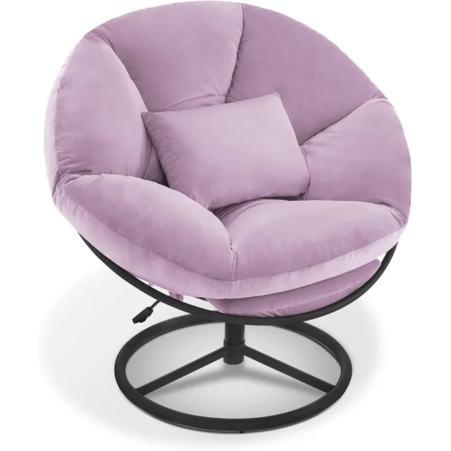 Mcombo Velvet Papasan Chair with Swivel, Height Adjustment, and Indoor ...