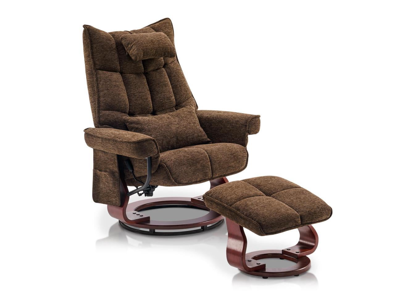 Mcombo Reclining Swivel Recliner with Ottoman, Massage TV Chairs for ...