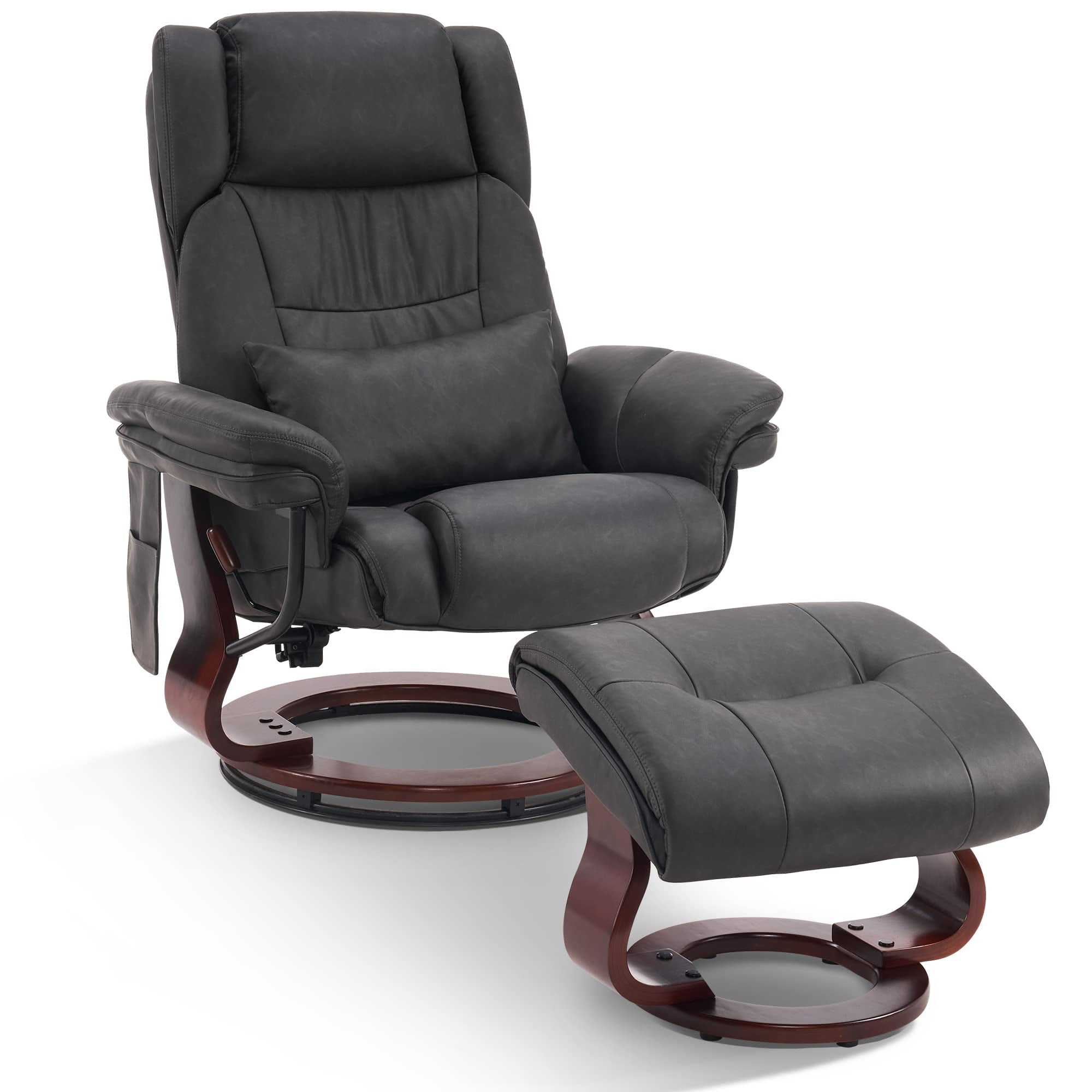 Mcombo Swivel Recliners with Ottoman, Vibration Massage TV Chairs with ...