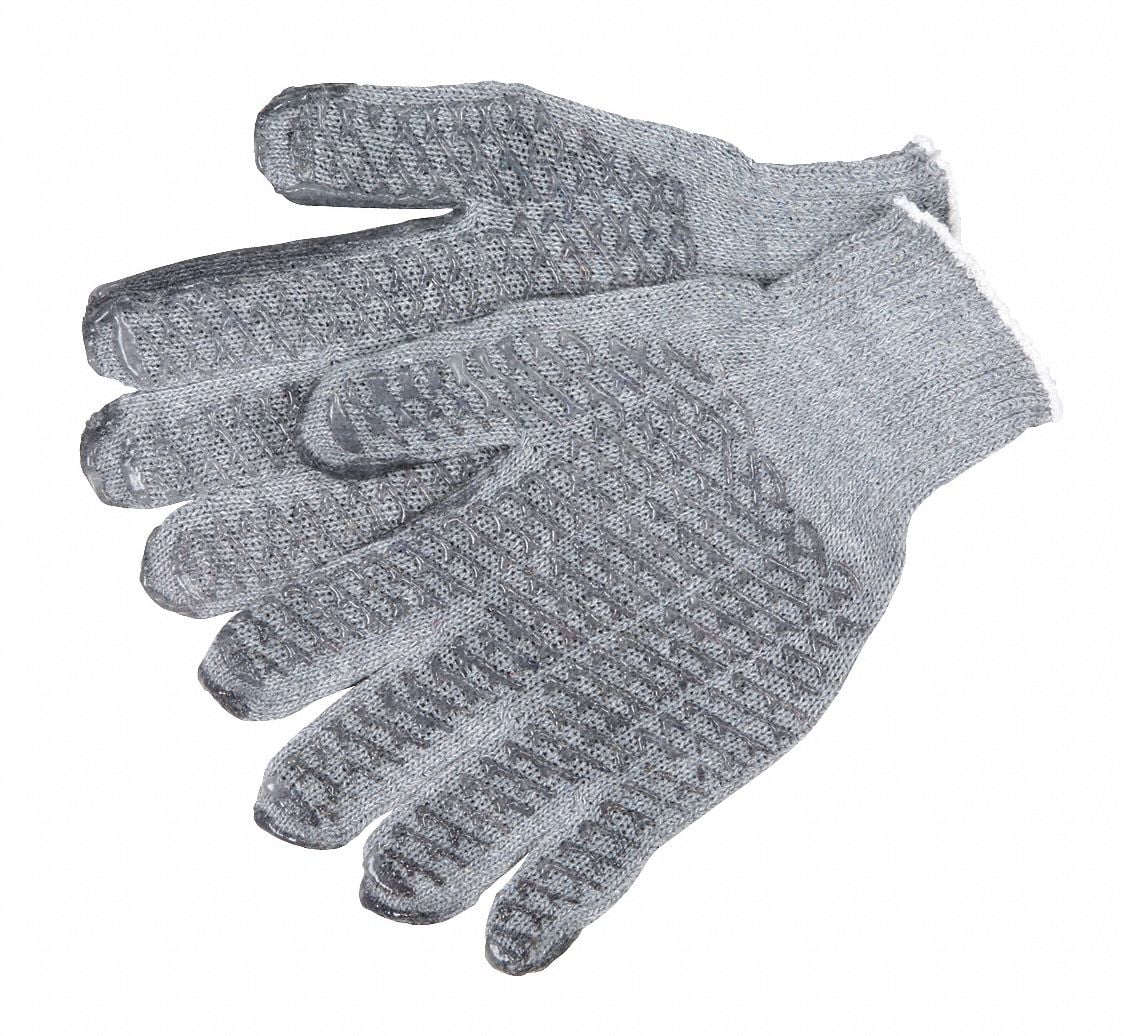 Mcr Safety Knit Gloves,10-1/2",XL,Gray,PK12 9676XLM - Walmart.com
