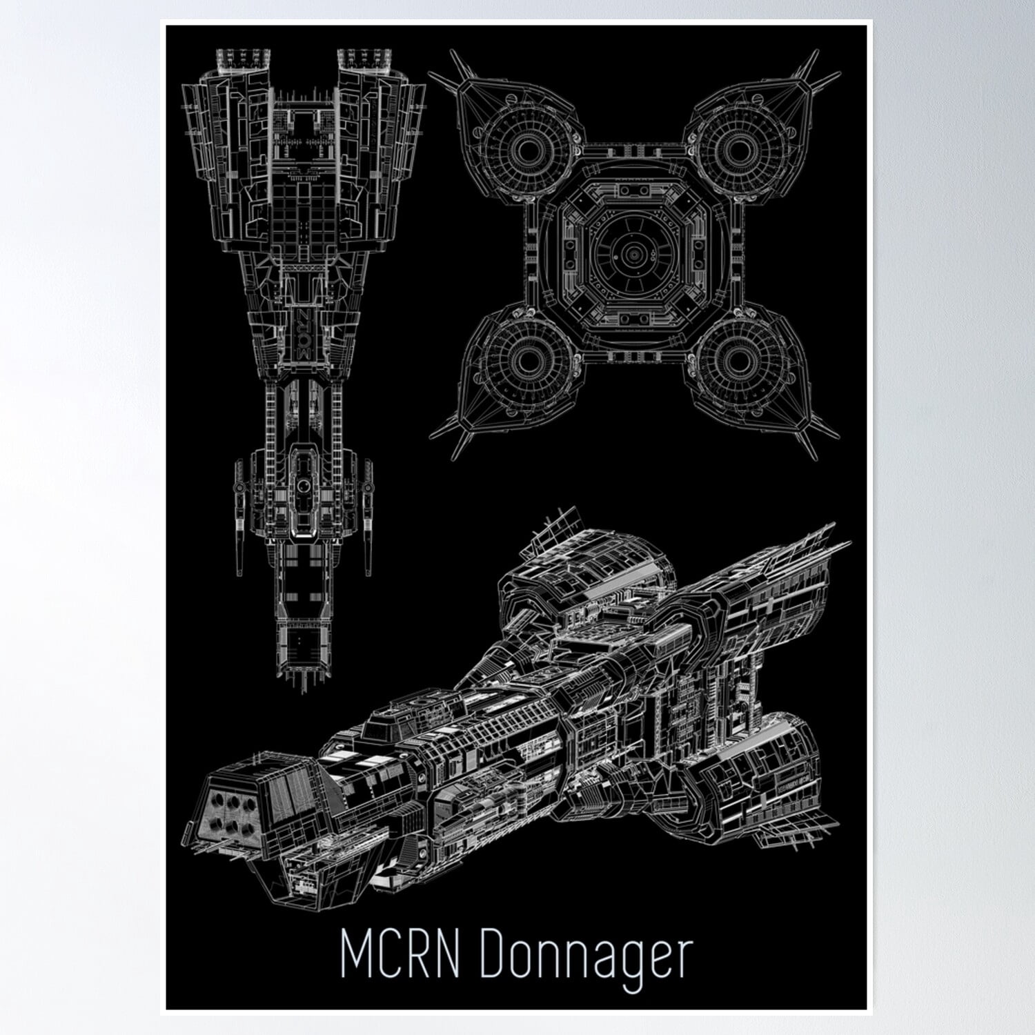 Mcrn Donnager Blueprint Poster Wall Art, Modern Wall Decor, 24x36 ...
