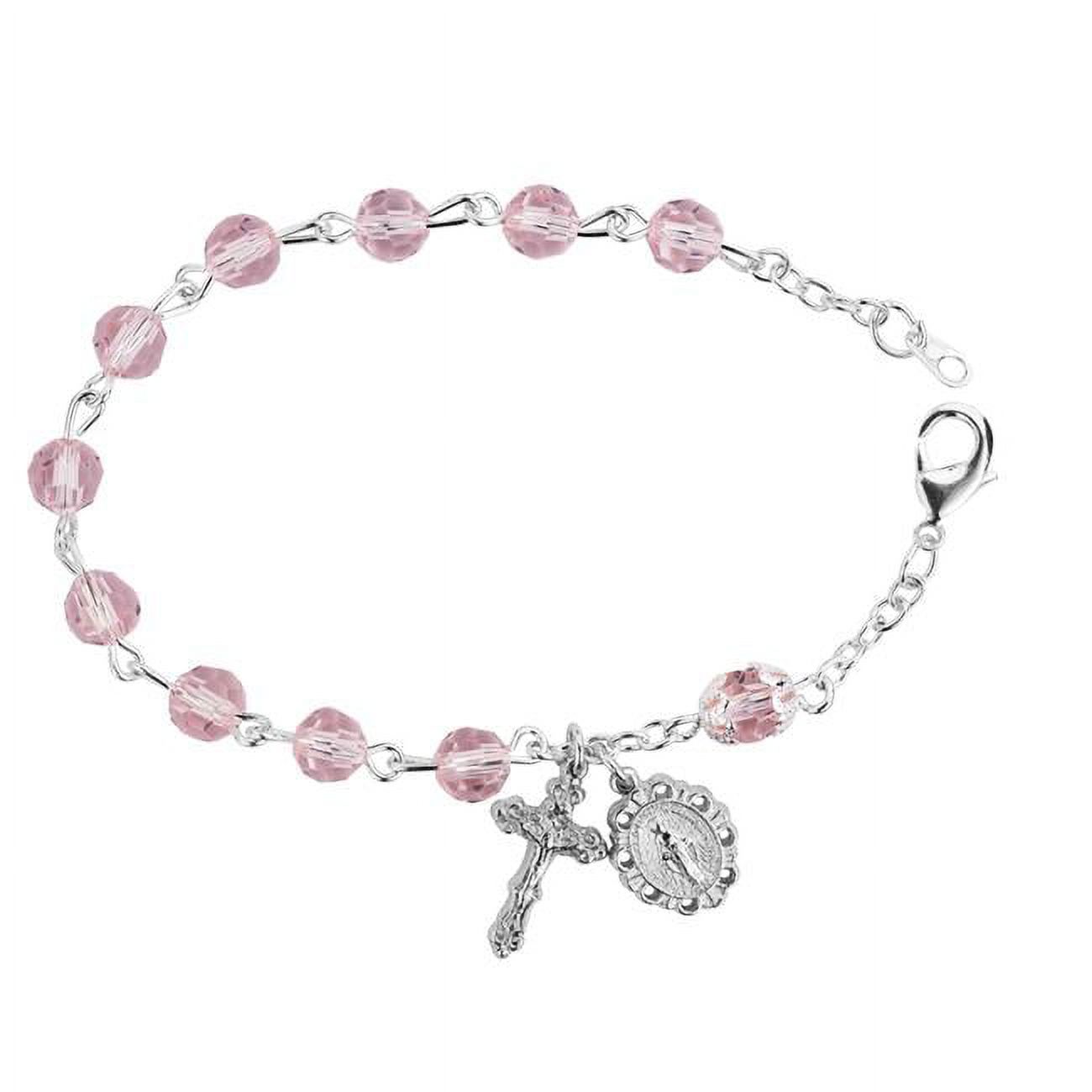 Mcvan BR334D 7.5 in. x 6 mm Rosary Boxed Bracelet, Pink - Walmart.com