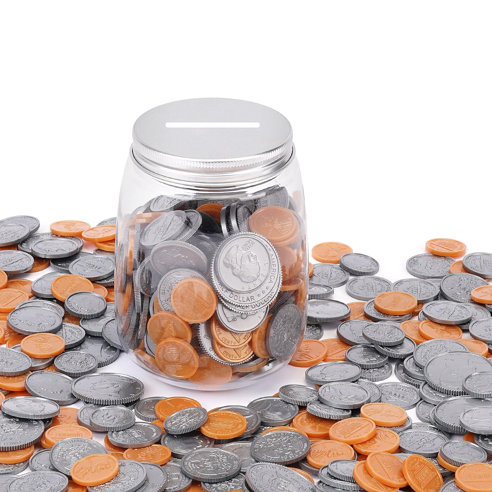 Mczxon Play Money Coins OIF8 for Kids, 250pcs Detailed Money Coins with ...