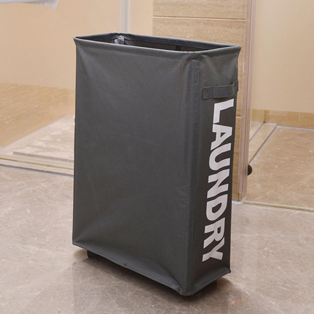 Mdecor 22.8" Rolling Slim Laundry Basket with Stand Foldable Waterproof ...