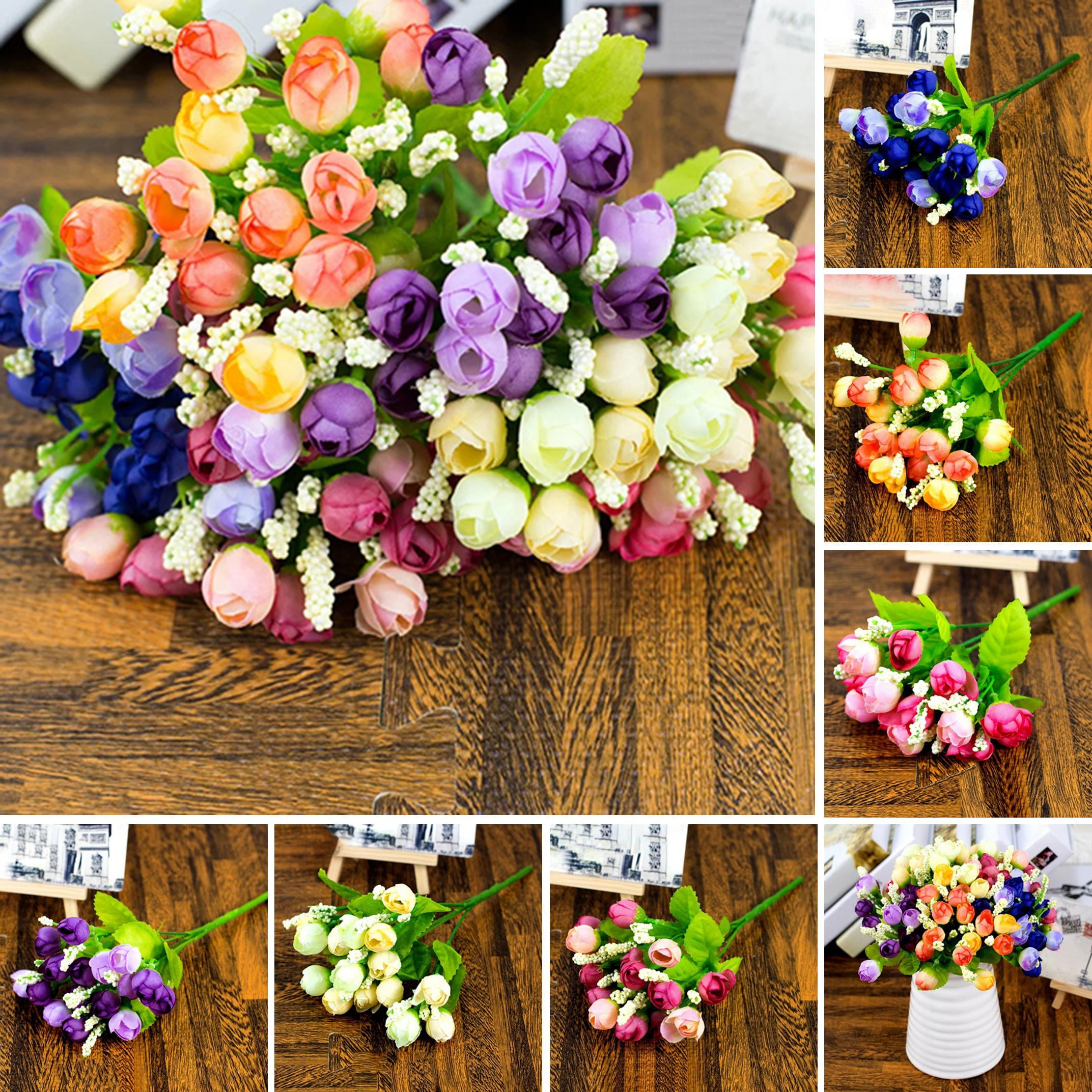 Mdesiwst 1 Bouquet 15 Heads Artificial Rose Flower,Bract Decor Rose for ...