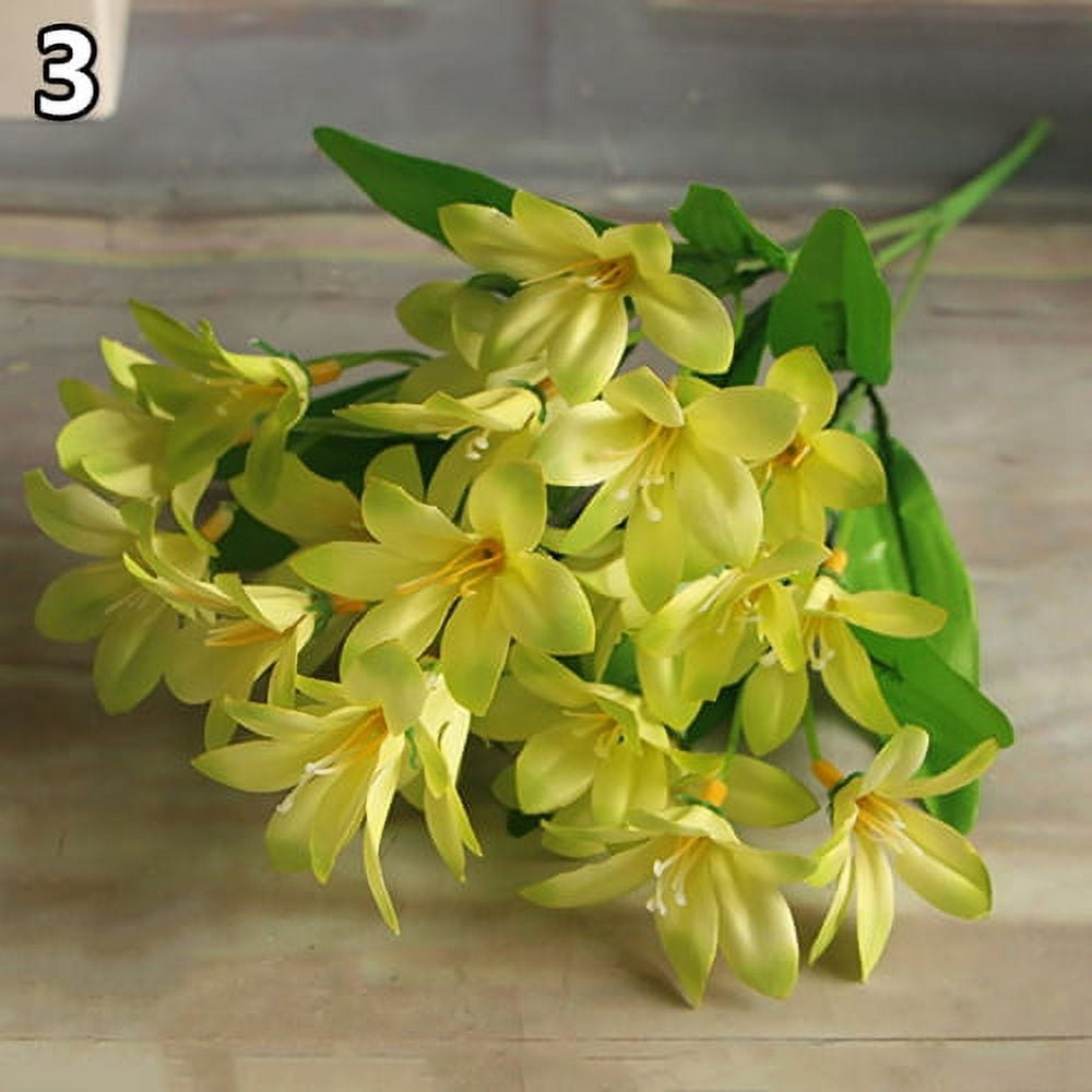Mdesiwst 1 Bouquet Artificial Mini Lily Flower,24 Heads Plants Home ...