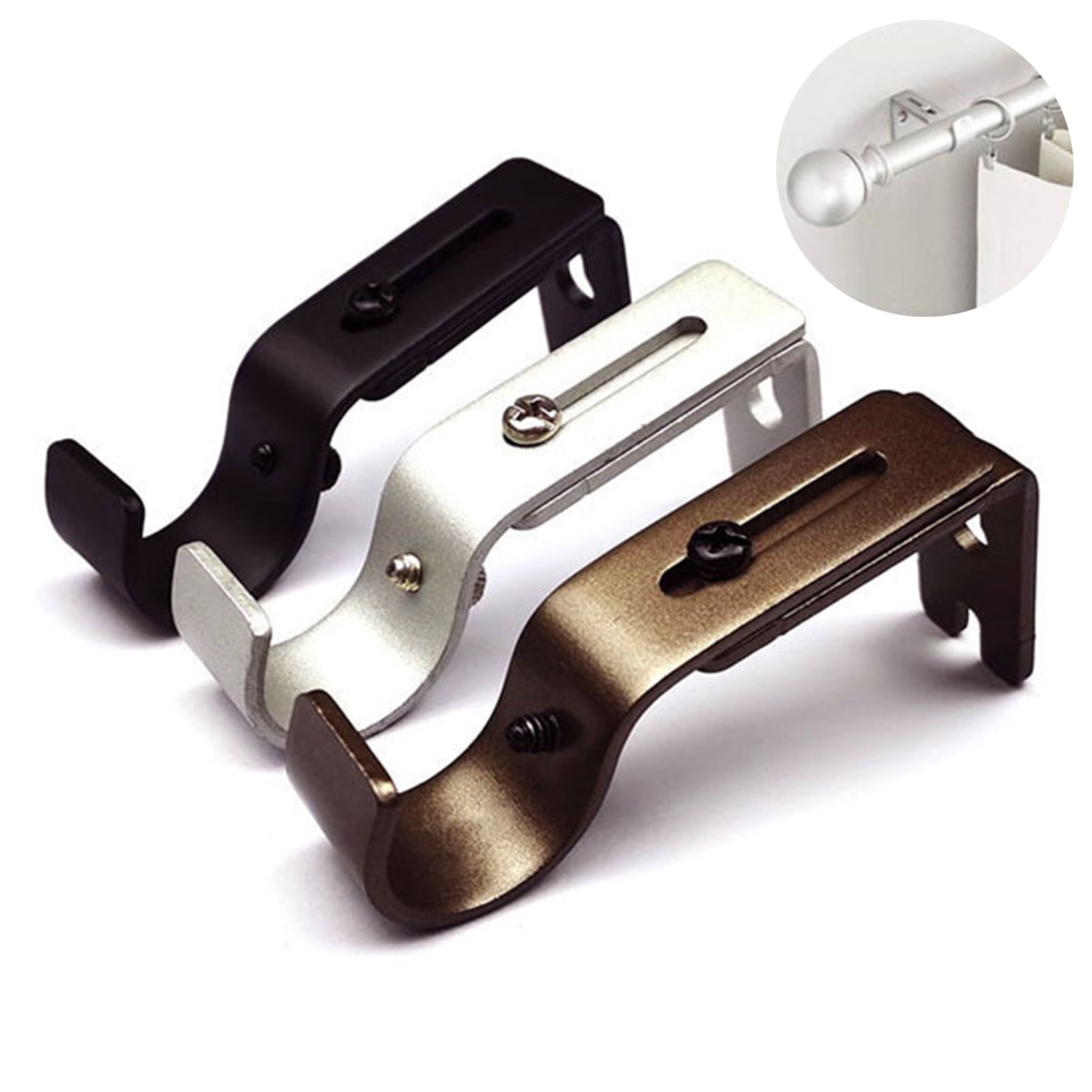 Mdesiwst 1 Set Curtain Rod Bracket High Hardness Strong Load-bearing ...