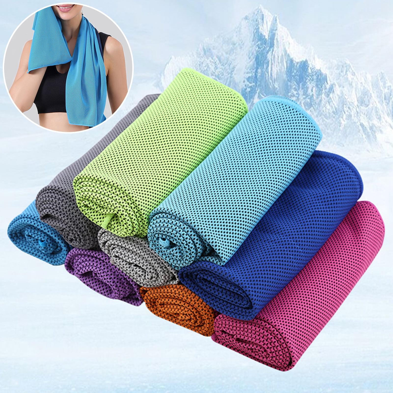 Mdesiwst 1 Set Ice Cooling Towel Portable Quick-Dry Super Absorbent ...