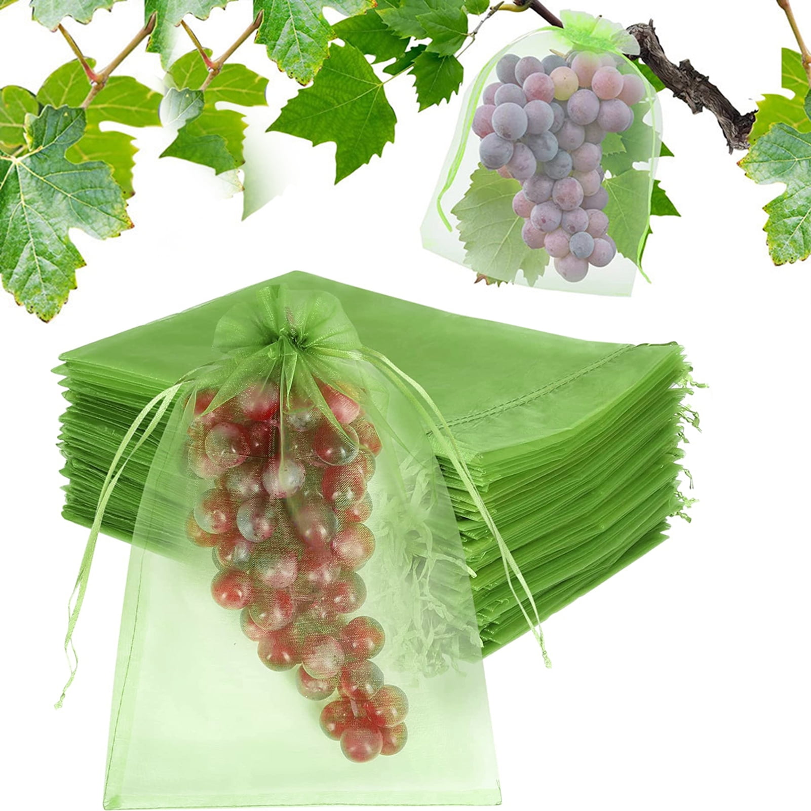 Mdesiwst 100Pcs Fruit Mesh Bag with Drawstring Design Pest Barrier ...